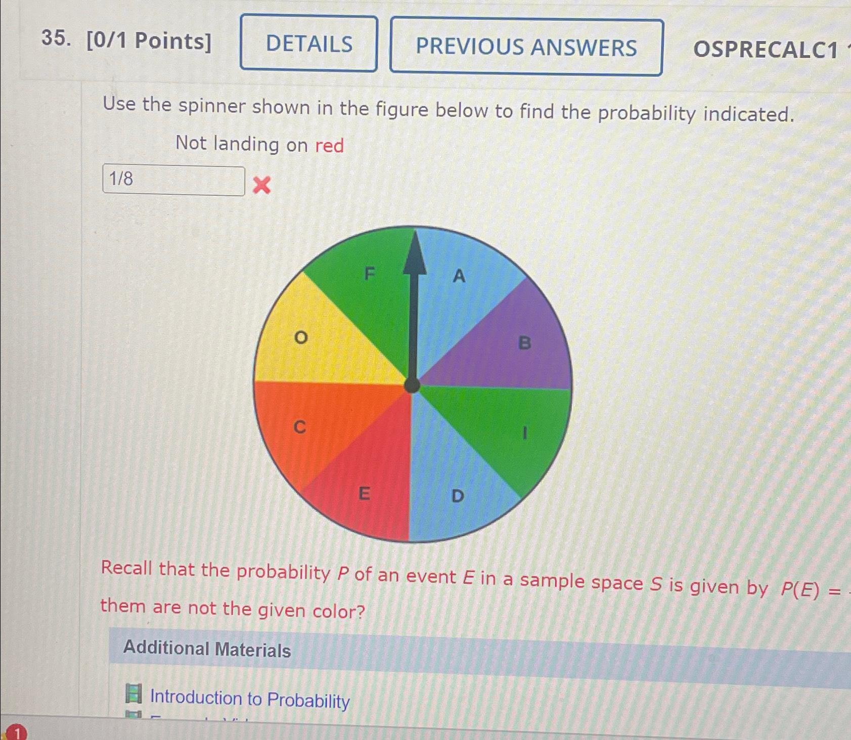 Solved Points]OSPRECALC1Use the spinner shown in the figure | Chegg.com