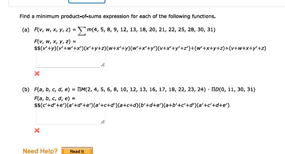 Find a minimum product-of-sums expression for each of | Chegg.com