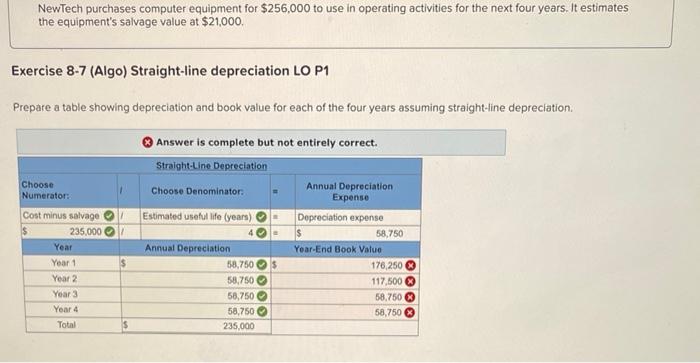 Solved NewTech purchases computer equipment for $256,000 to | Chegg.com