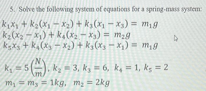 Solved 5. Solve the following system of equations for a | Chegg.com