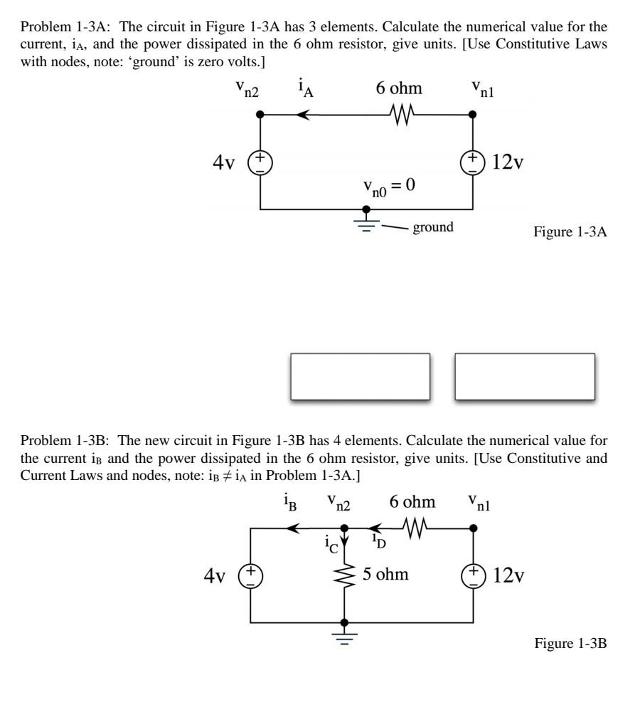 Solved Problem 1-3A: The circuit in Figure 1-3A has 3 | Chegg.com