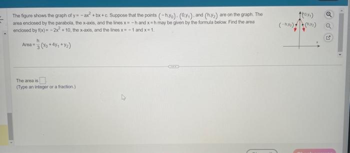 Solved The figure shows the graph of y=−ax2+bx+c. Suppose | Chegg.com