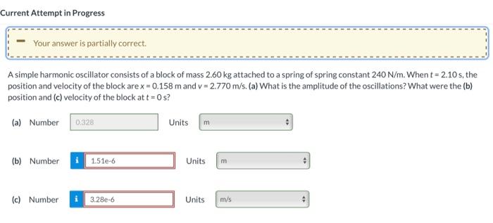 Solved Current Attempt in Progress A simple harmonic | Chegg.com