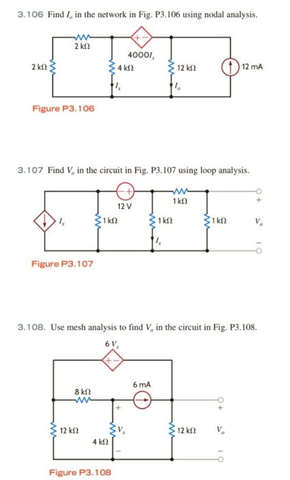Solved 3.106 Find 1, in the network in Fig. P3.106 using | Chegg.com