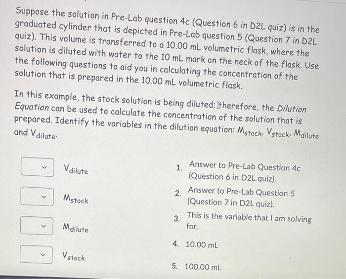Suppose the solution in Pre-Lab question 4c (Question | Chegg.com