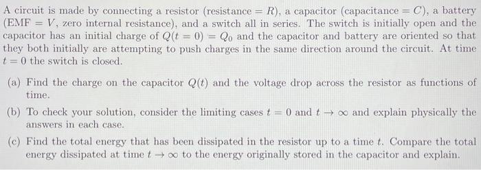 Solved A circuit is made by connecting a resistor | Chegg.com