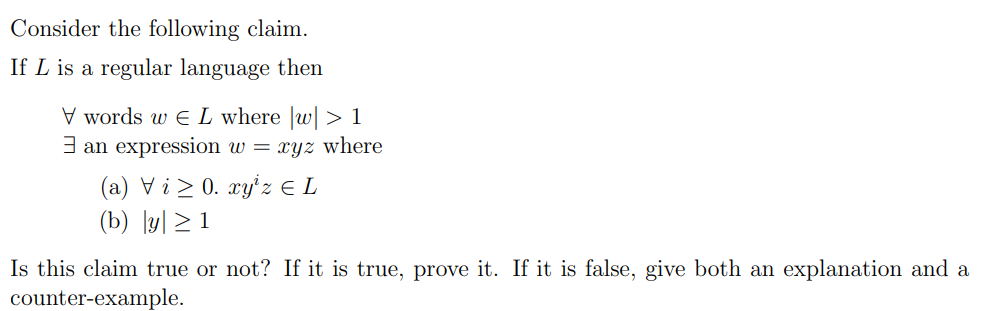 Solved Consider the following claim.If L is ﻿a regular | Chegg.com