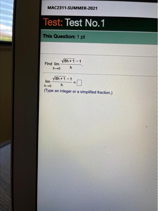 Solved MAC2311-SUMMER-2021 Test: Test No.1 This Question: 1 | Chegg.com