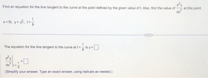 [Solved]: Find a parametrization for the curve described be
