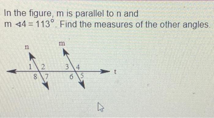 Solved In the figure, m is parallel to n and \( m \varangle | Chegg.com