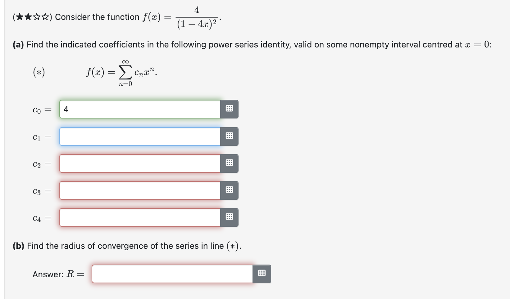Solved (******↶⇝) ﻿Consider the function f(x)=4(1-4x)2(a) | Chegg.com