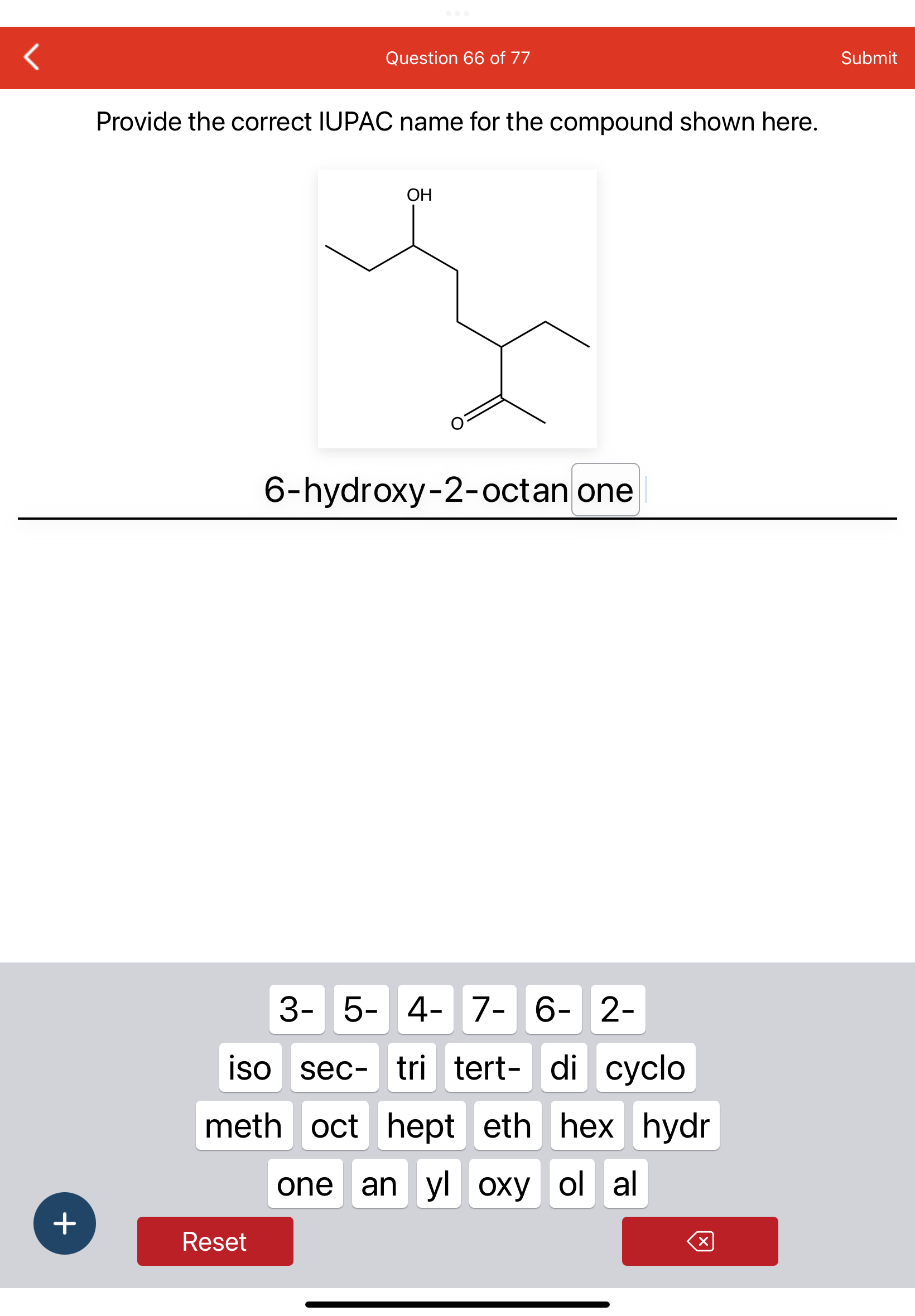 Question 66 ﻿of 77SubmitProvide the correct IUPAC | Chegg.com