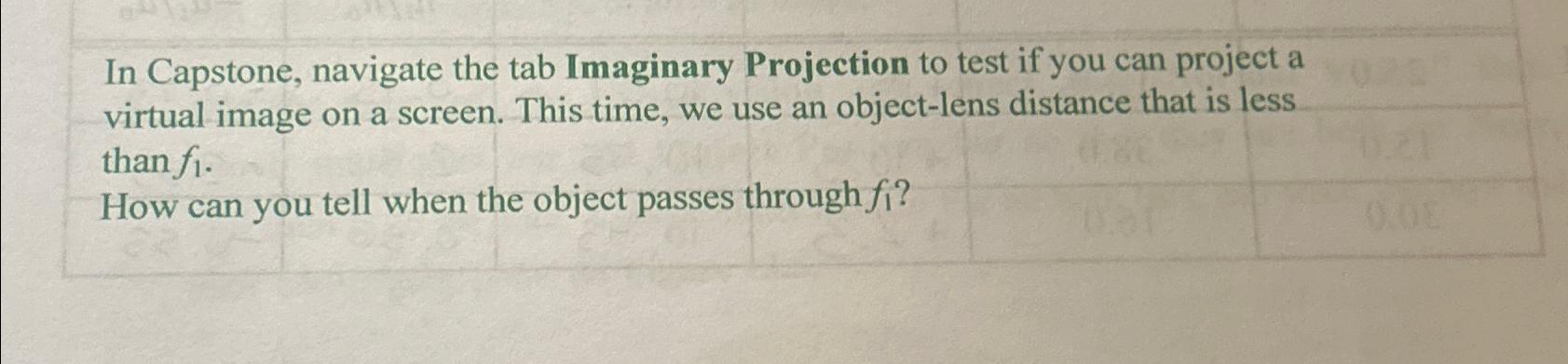 Solved In Capstone, navigate the tab Imaginary Projection to | Chegg.com