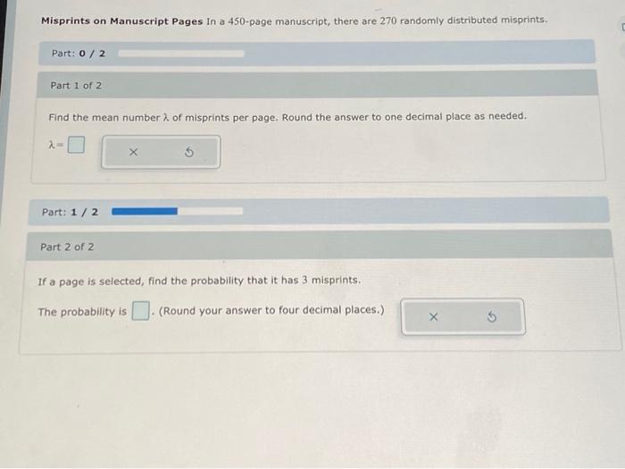 Solved Misprints on Manuscript Pages In a 450-page | Chegg.com