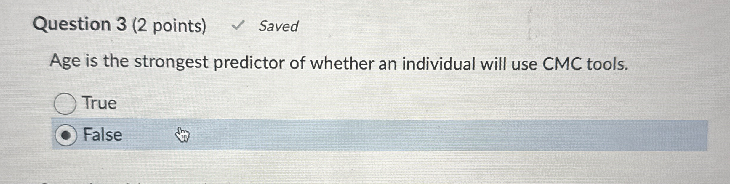 Solved Question 3 (2 ﻿points)SavedAge is the strongest | Chegg.com