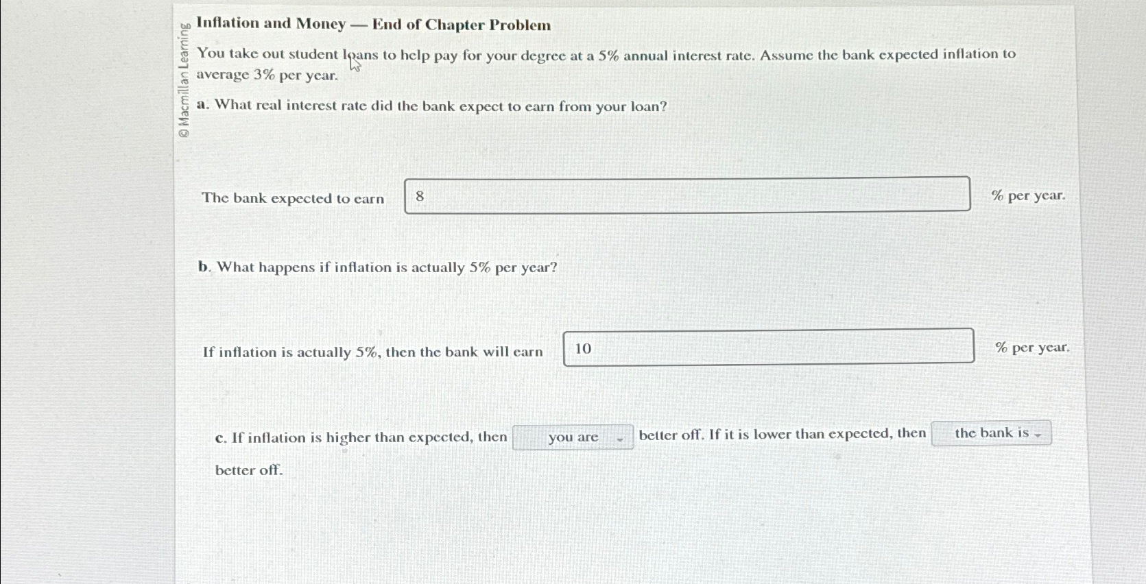 Solved Inflation and Money - ﻿End of Chapter ProblemYou take | Chegg.com