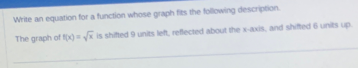 Solved Write an equation for a function whose graph fits the | Chegg.com