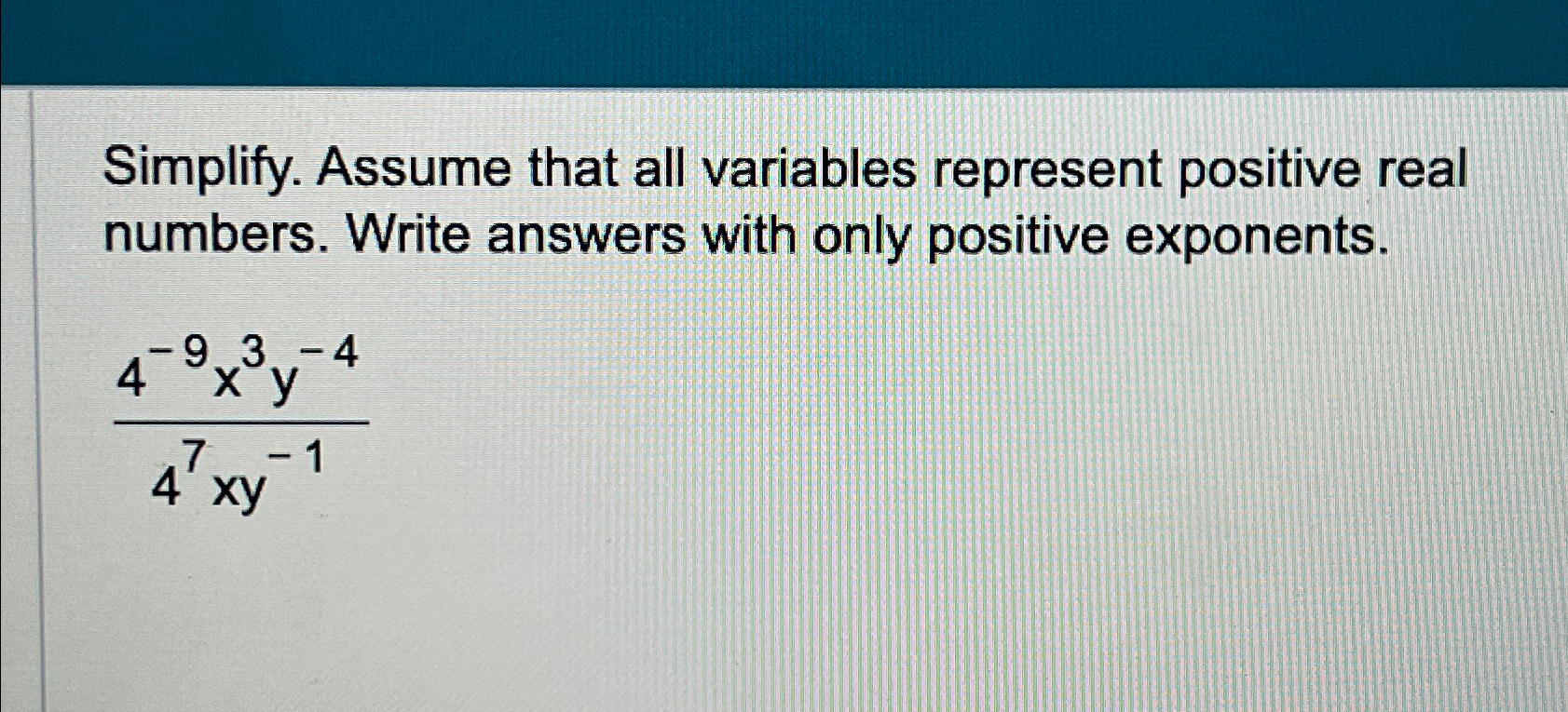 Solved Simplify. Assume that all variables represent | Chegg.com
