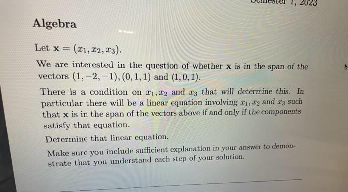 Solved Let x=(x1,x2,x3) We are interested in the question of | Chegg.com