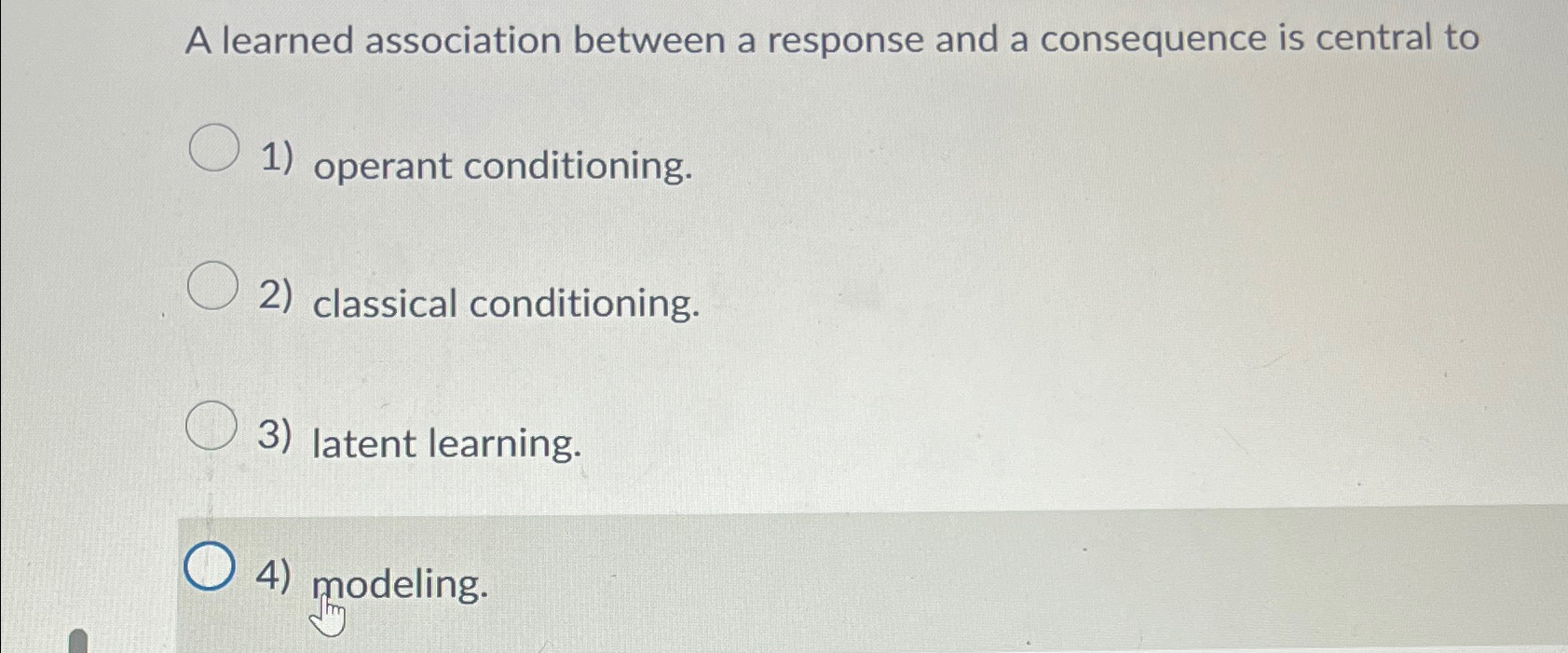 Solved A learned association between a response and a | Chegg.com