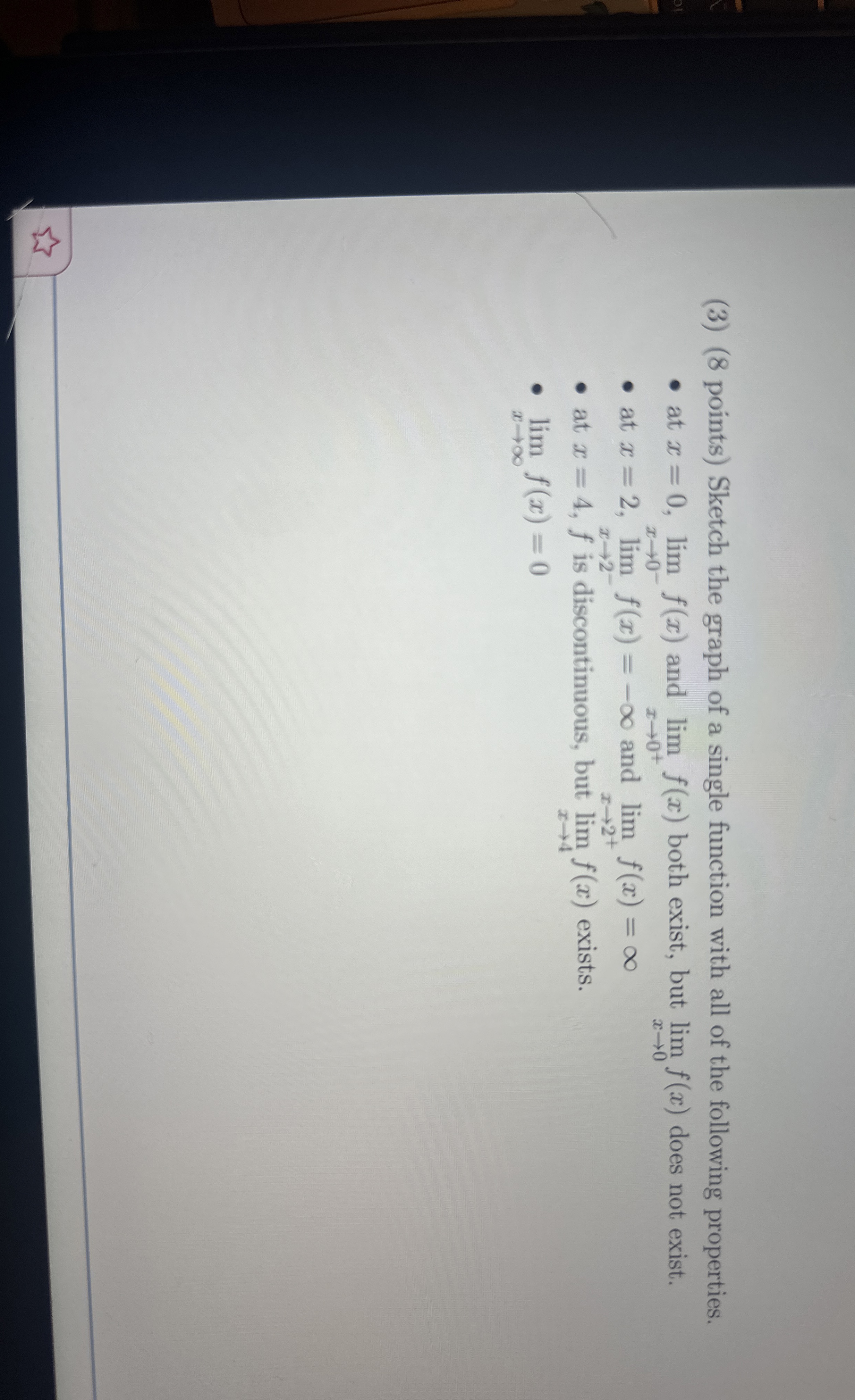 Solved (3) (8 ﻿points) ﻿Sketch the graph of a single | Chegg.com