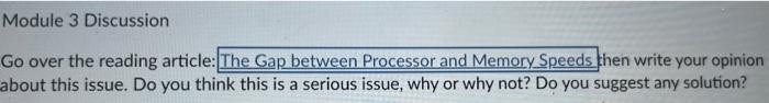 Solved Module 3 Discussion Go over the reading article: The | Chegg.com