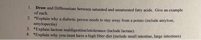 1. Draw and Differentiate between saturated and | Chegg.com