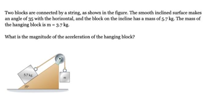 Solved Two blocks are connected by a string, as shown in the | Chegg.com