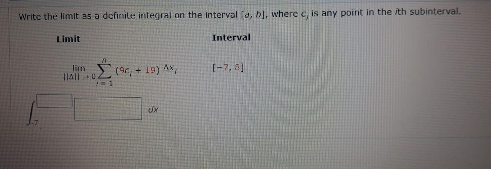 Solved Write the limit as a definite integral on the | Chegg.com
