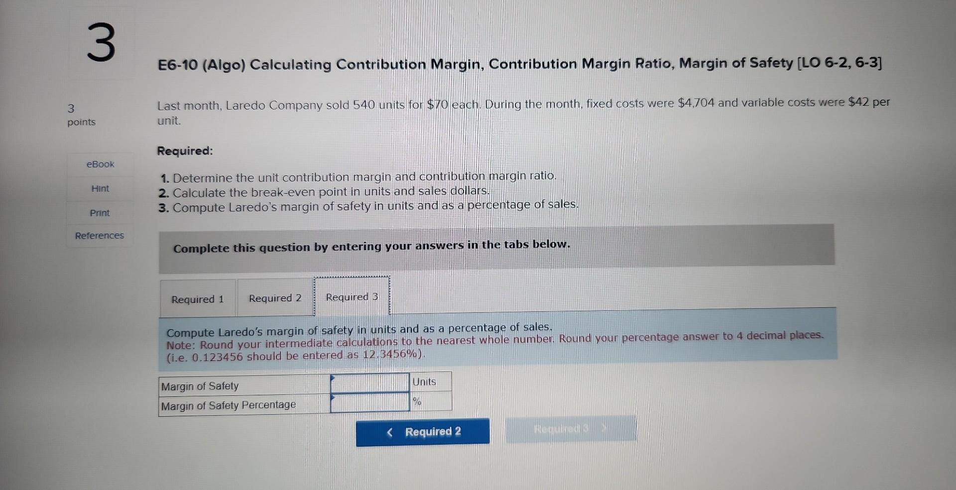 Solved E6-10 (Algo) Calculating Contribution Margin, | Chegg.com