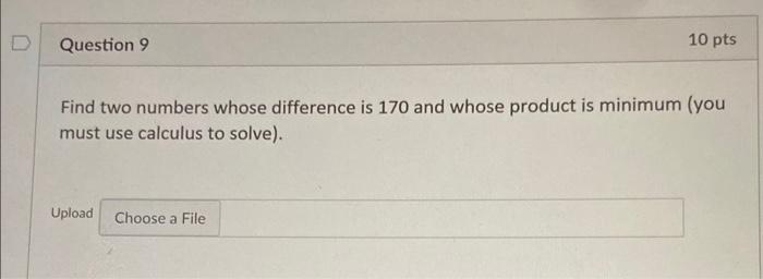 Solved Find two numbers whose difference is 170 and whose | Chegg.com