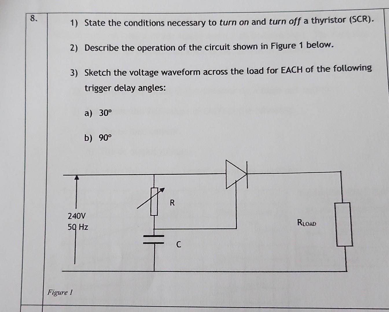 Solved 1) State the conditions necessary to turn on and turn | Chegg.com