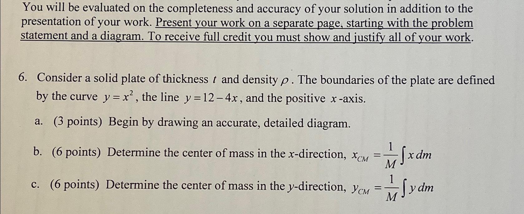 Solved You will be evaluated on the completeness and | Chegg.com