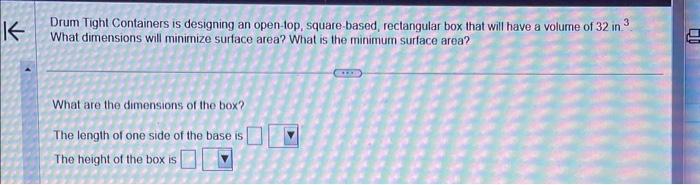 Solved Drum Tight Containers is designing an open-top, | Chegg.com