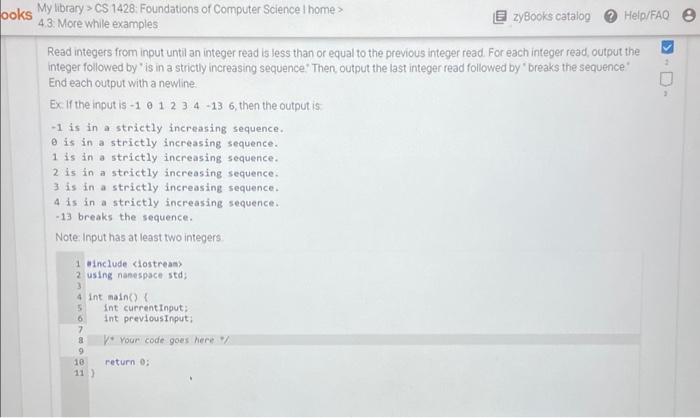 Read integers from input until an integer read is | Chegg.com