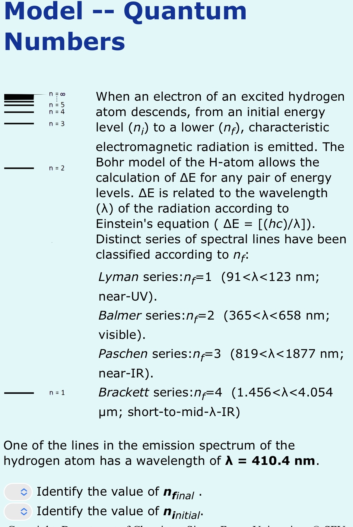 Solved Model -- ﻿Quantum Numbers\table[[\table[[n=∞ | Chegg.com