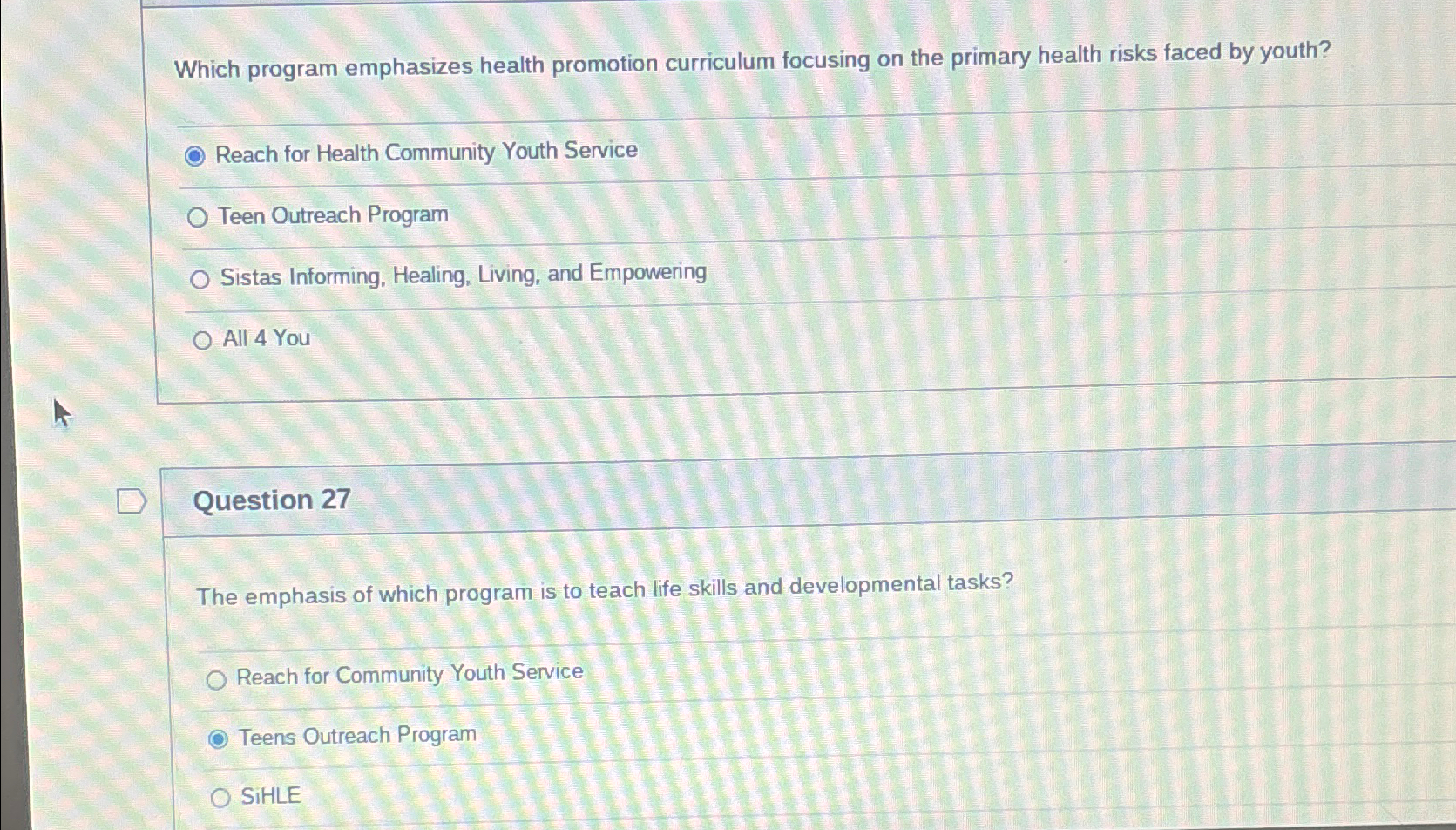 Solved Which program emphasizes health promotion curriculum | Chegg.com