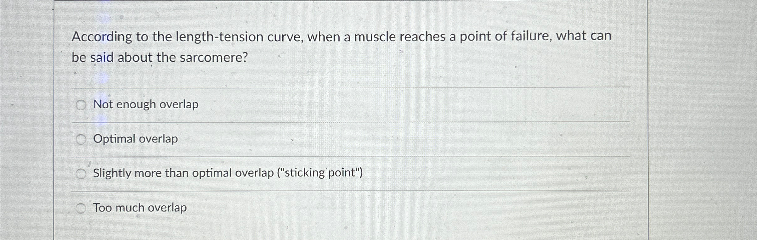 Solved According to the length-tension curve, when a muscle | Chegg.com