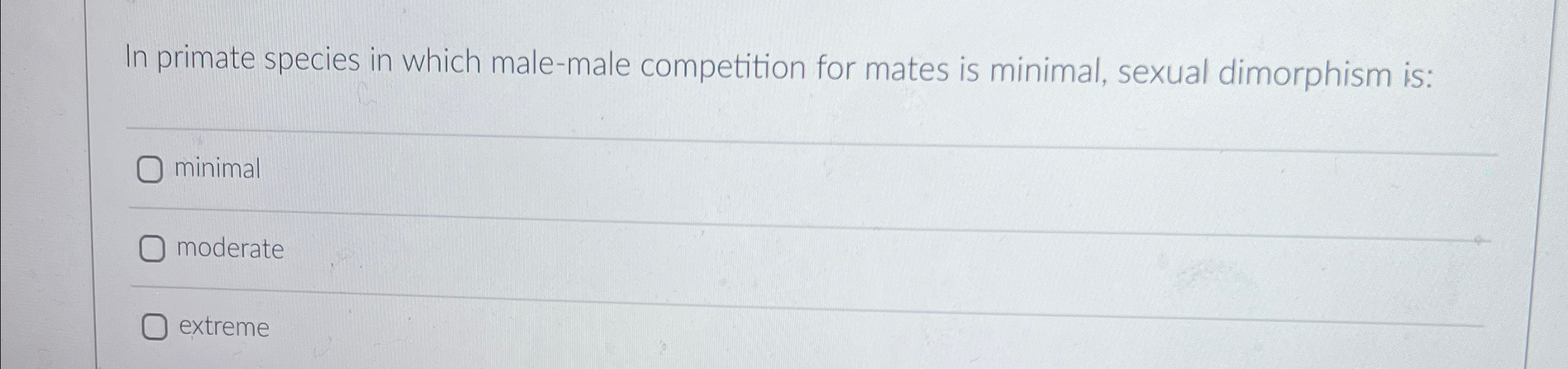 Solved In primate species in which male-male competition for | Chegg.com
