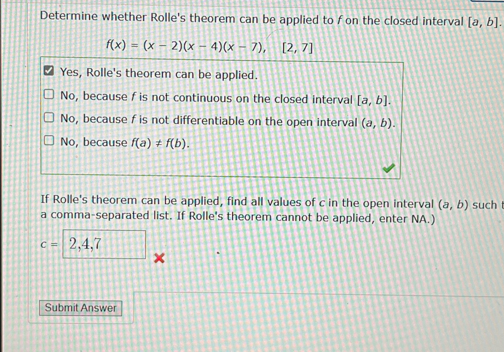 Solved Determine whether Rolle's theorem can be applied to f | Chegg.com