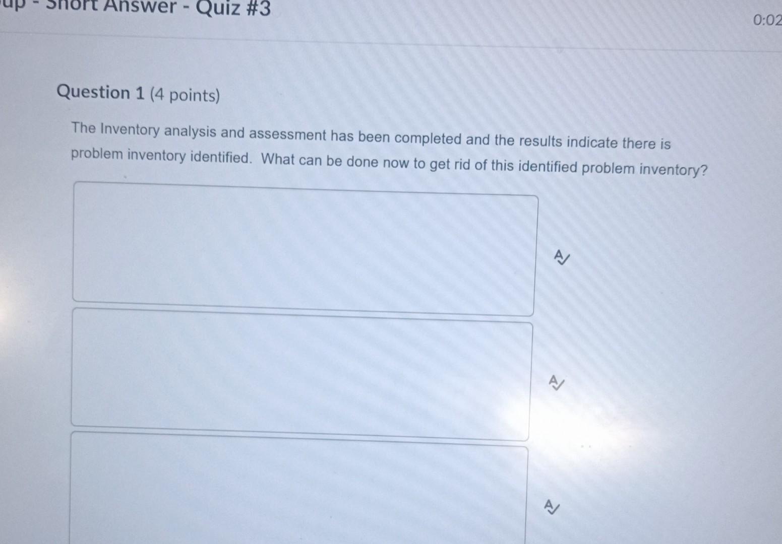The Inventory analysis and assessment has been | Chegg.com