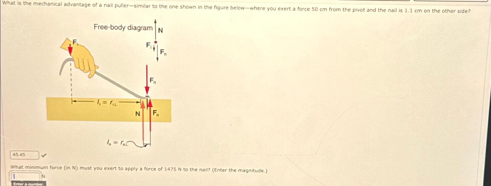 Solved What is the mechanical advantage of a nail | Chegg.com