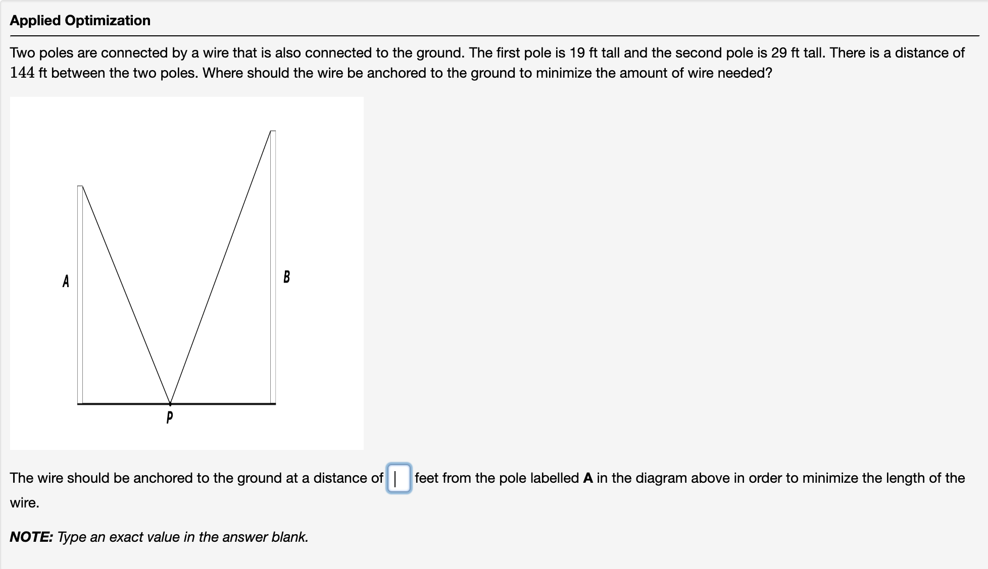 Solved Applied OptimizationTwo poles are connected by a wire | Chegg.com