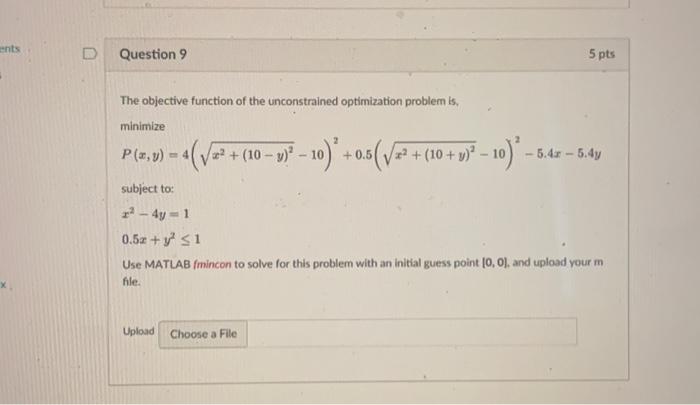 Solved The objective function of the unconstrained | Chegg.com