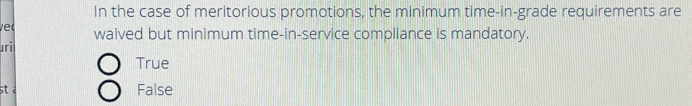 Solved In the case of meritorious promotions, the minimum | Chegg.com