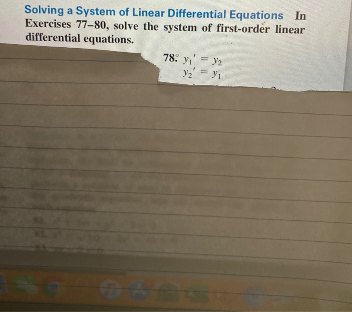 Solved Solving a System of Linear Differential Equations In | Chegg.com