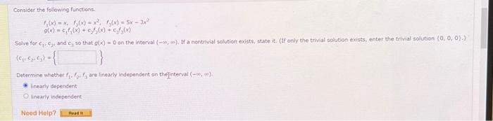 Solved Consider the following functions: | Chegg.com