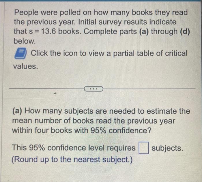 Solved People were polled on how many books they read the | Chegg.com