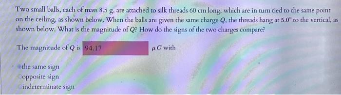 Solved Two small balls, each of mass 8.5 g, are attached to | Chegg.com