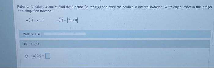 Solved Refer to functions \\( n \\) and \\( r \\). Find the | Chegg.com